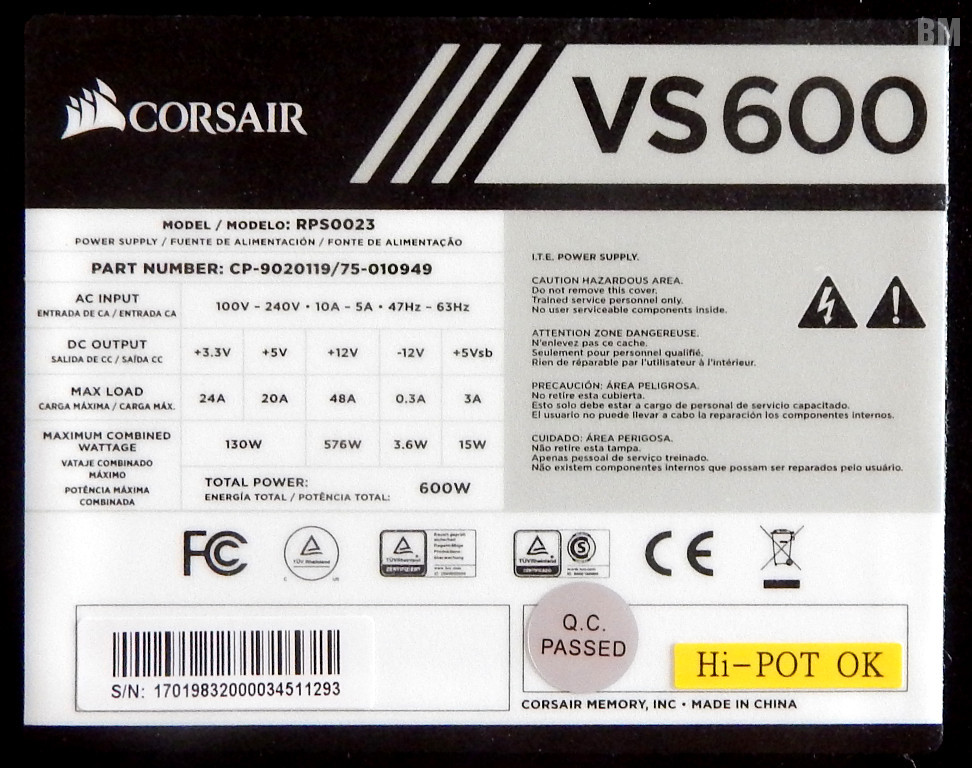 Unboxing e primeiras impressões: fonte de alimentação Corsair VS600