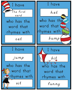 I Have, Who Has - Rhyming with Dr. Seuss - The Teachaholic