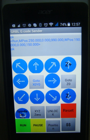 Wireless GRBL G Code Sender For Android