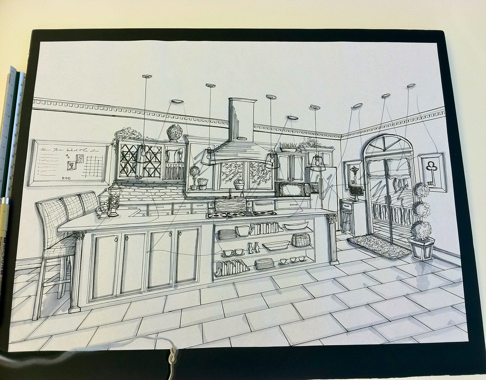 Brandalyn Designs: Perspective Drawing: Kitchen