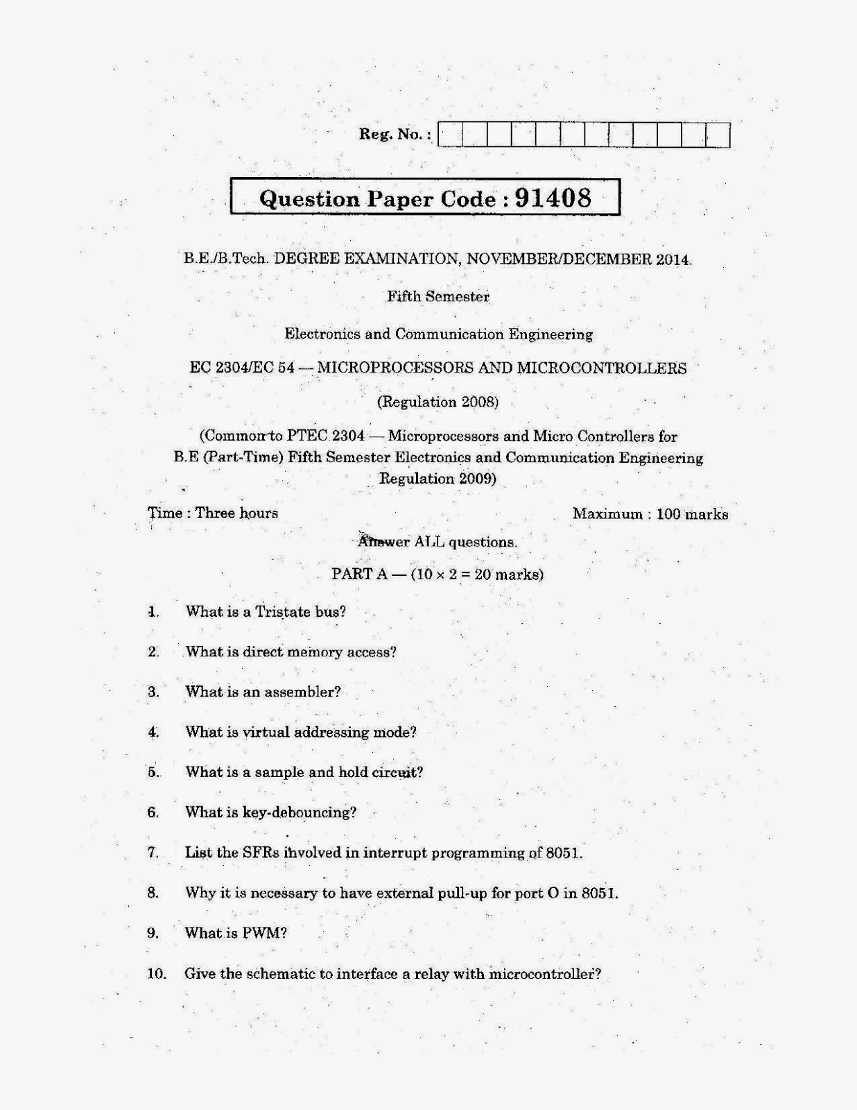 EC 2304, EC 54 Microprocessors and Micro Controllers: Anna University B ...