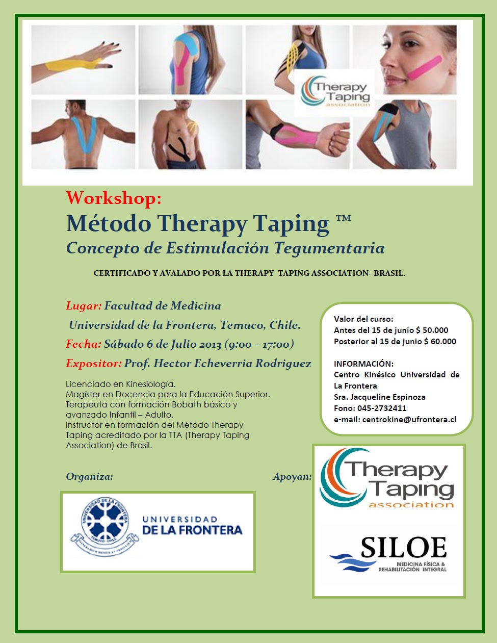 Certificación Workshop Método Therapy Taping Temuco - Educación y Ejercicio