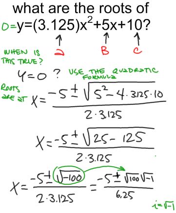 Mathematical!: Tuesday 2/5/13 - Quadratic formula and imaginary roots