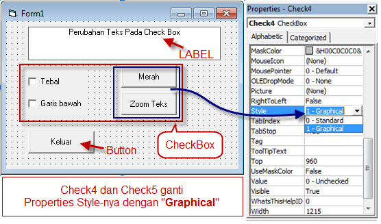 Fungsi dan Penggunaan CheckBox pada Visual Basic 6.0 ~ ------ :::::: Collection of Tasks