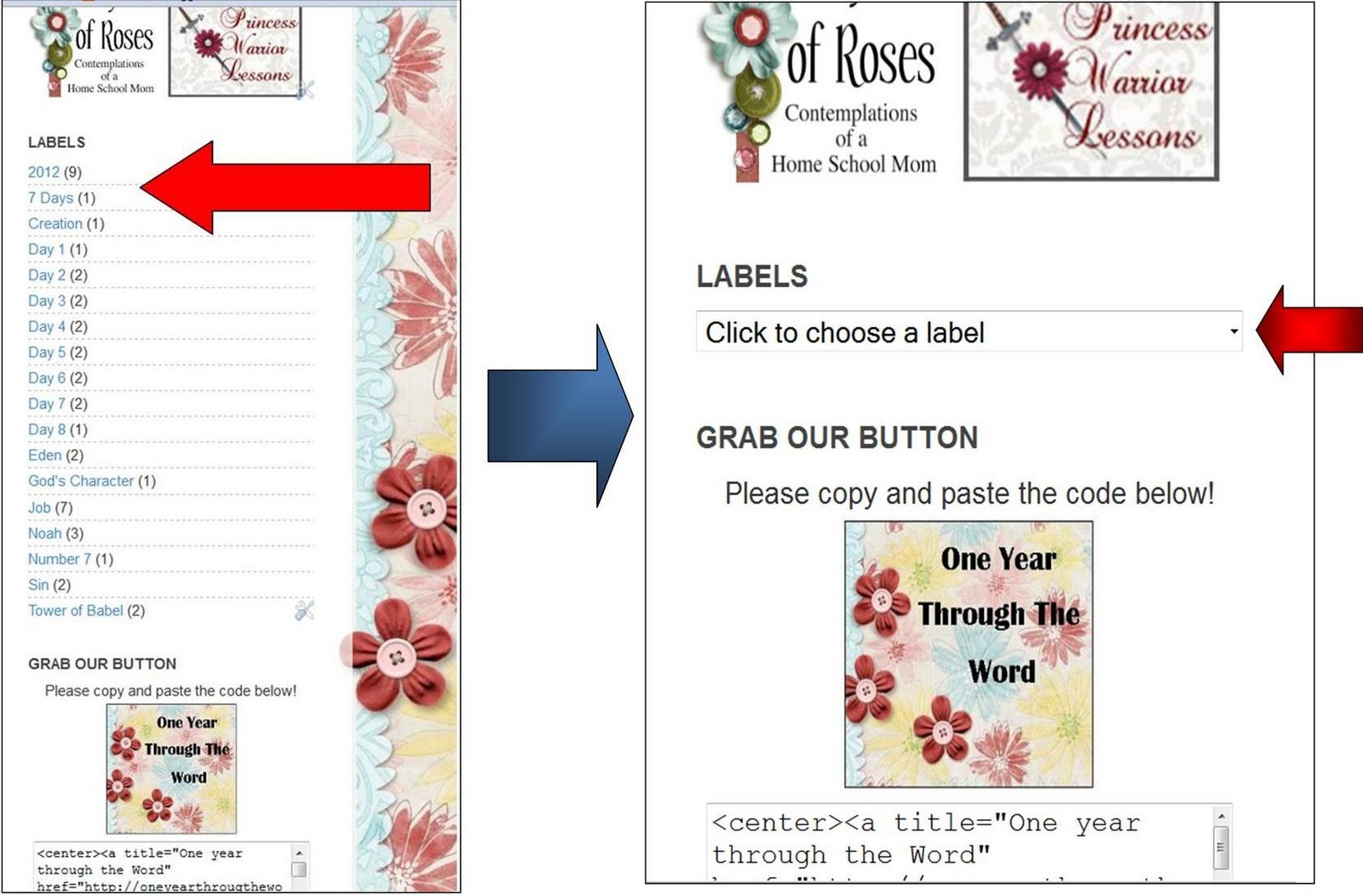 Every Bed of Roses: BLOG DIY - Label drop down box