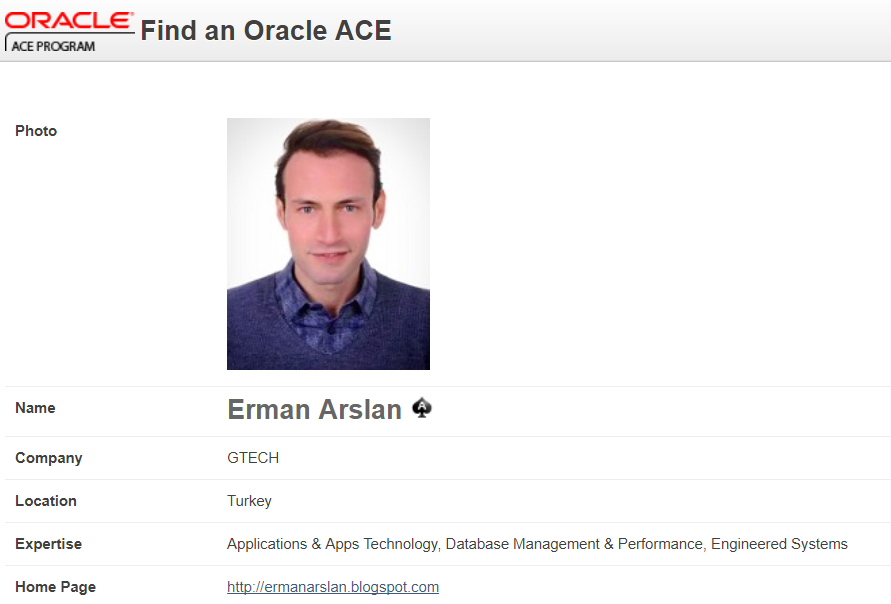 Erman Arslan's Oracle Blog: December 2017