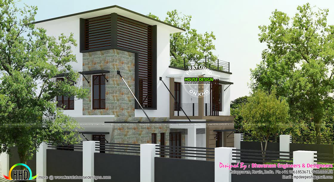 Contemporary home in 3.5 cent - Kerala Home Design and Floor Plans - 9K ...