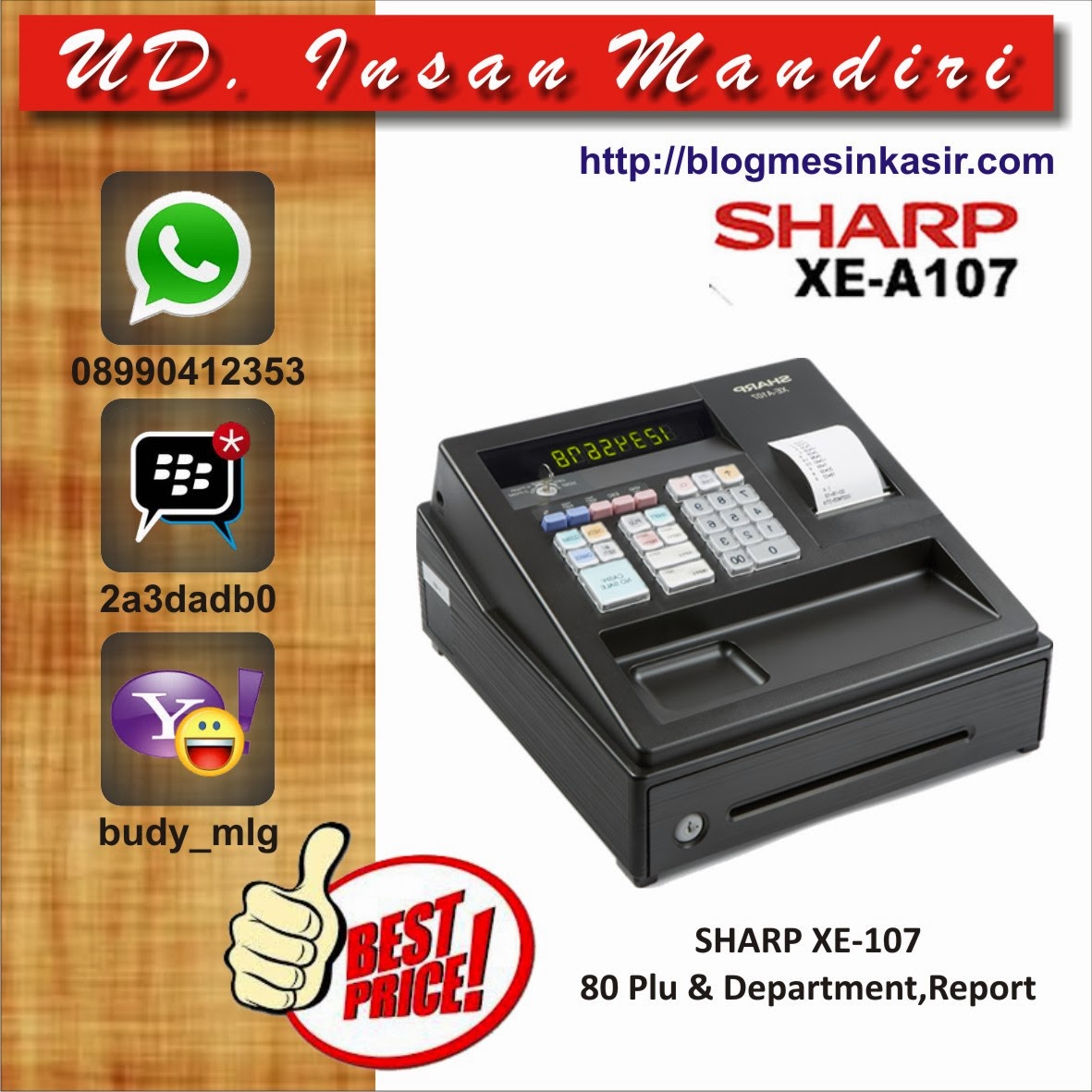 Cash Register SHARP XE-A107 ~ Mesin Kasir Malang