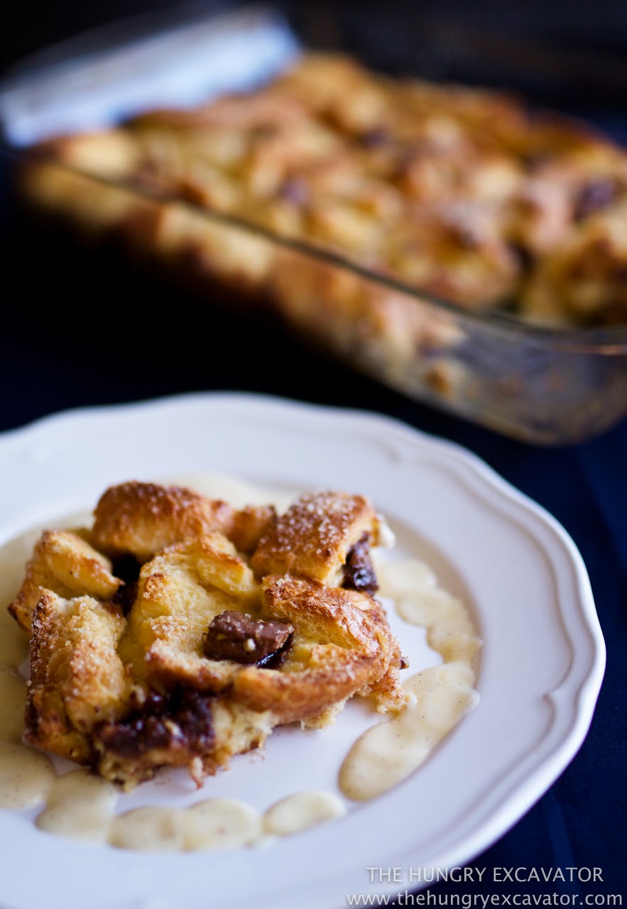 The Hungry Excavator: Boozy Bread Pudding with Chocolate Chips