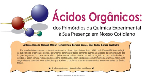 QUÍMICA NA ESCOLA 13 DE MAIO: ÁCIDOS ORGÂNICOS