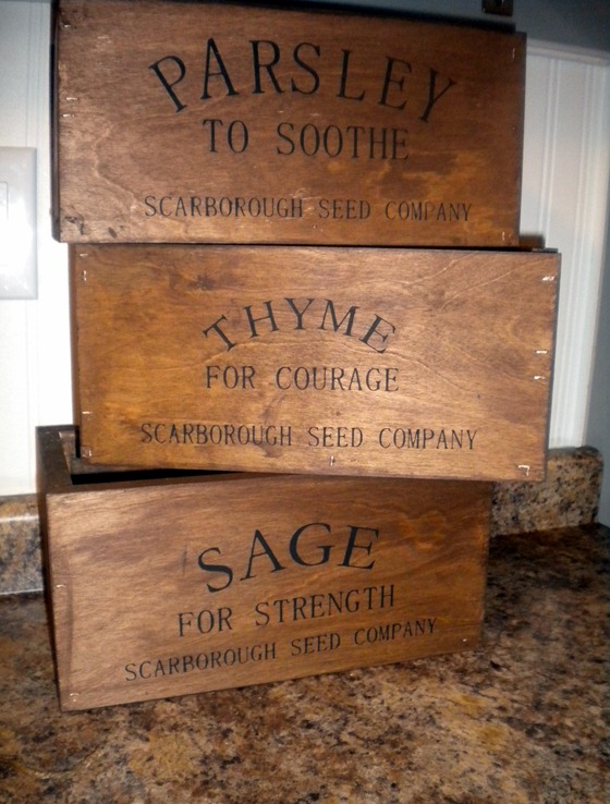 Junkin' Junky: It's give away time - rustic herb crates stencils