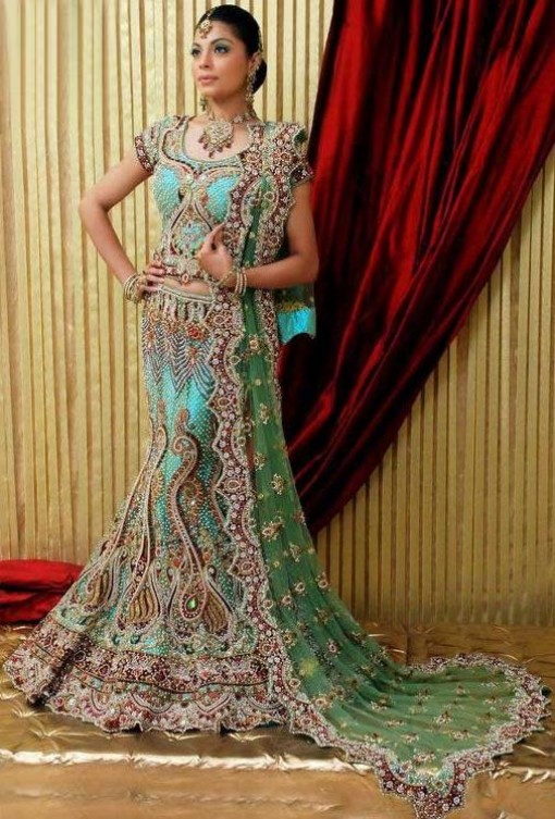 FASHION of Life Style: Fish Cut Bridal Lehenga Designs