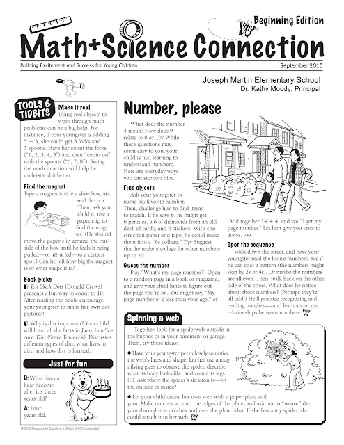 Joseph Martin Elementary School: September Math & Science Connections