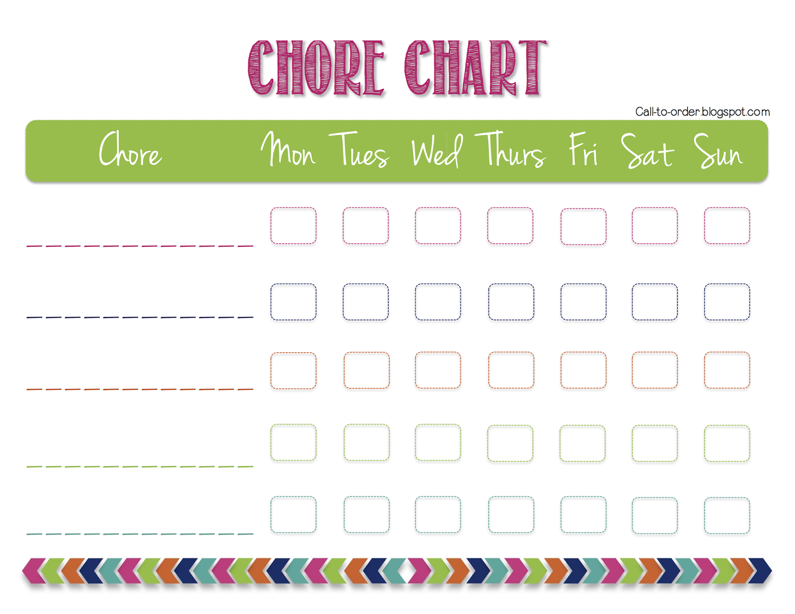 Call to Order: Child's Chore Chart