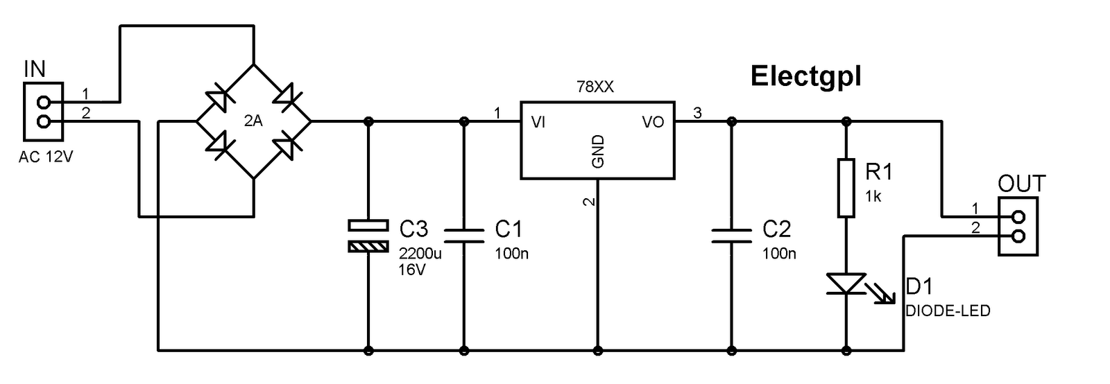 Electgpl Electrónica: Fuente Regulada Fija 1A