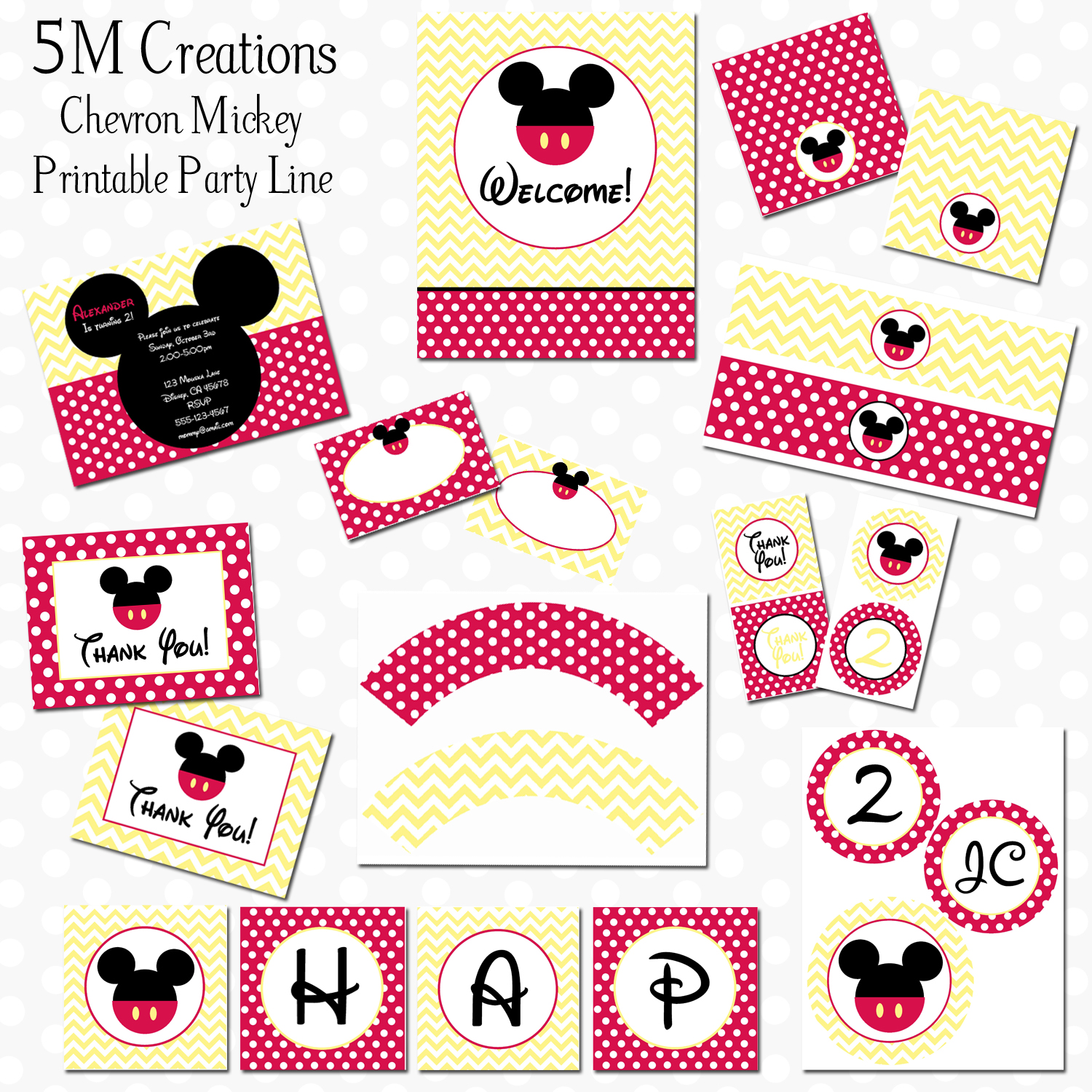 5M Creations: NEW Boy Printable Party Packages