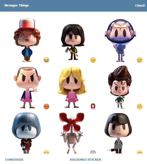 Telegram Stickers: Stranger Things