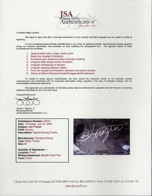 Signature Arts, Inc.: James Spence Authentication: Authenticating ...