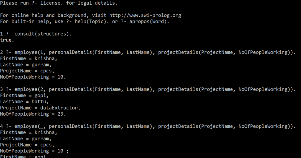 Programming for beginners: Prolog: Structures