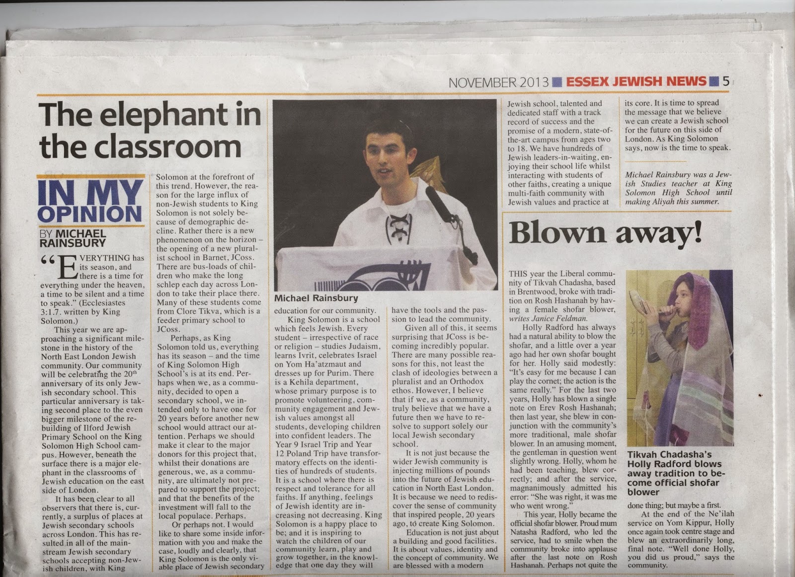 Michael Rainsbury's Blog: The Elephant in the Classroom