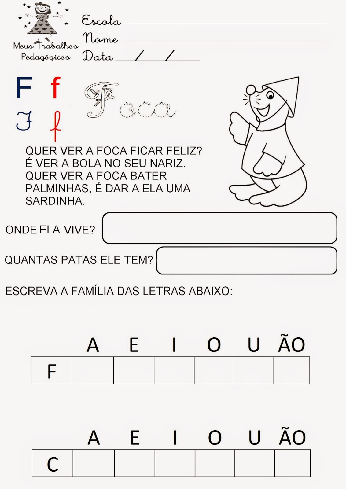 Textinho Com A Letra F - BRAINCP