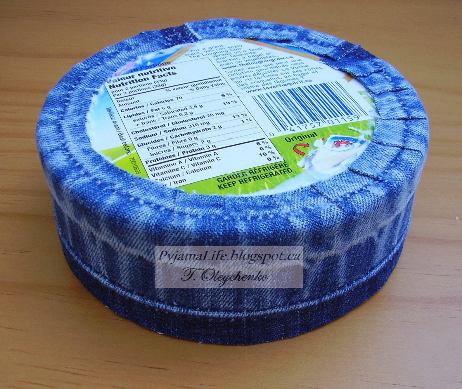 PyjamaLife: How to decorate small round box with denim