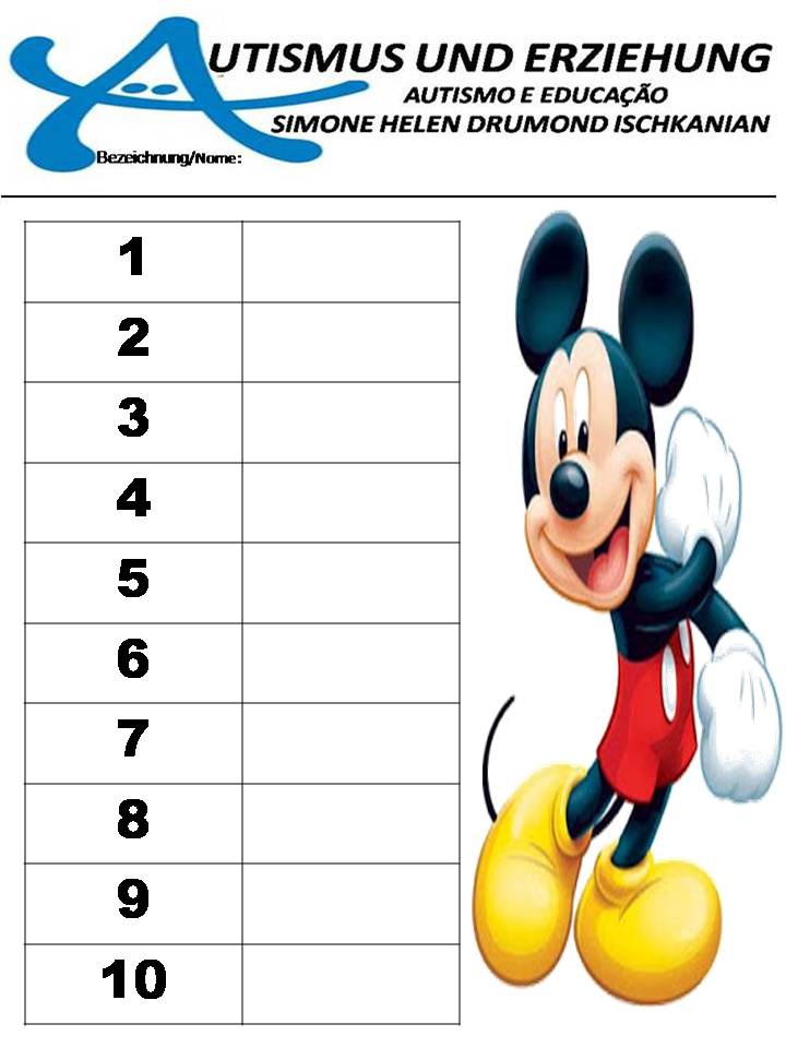 INCLUSÃO - AUTISMO E EDUCAÇÃO SIMONE HELEN DRUMOND: MICKEY ATIVIDADES