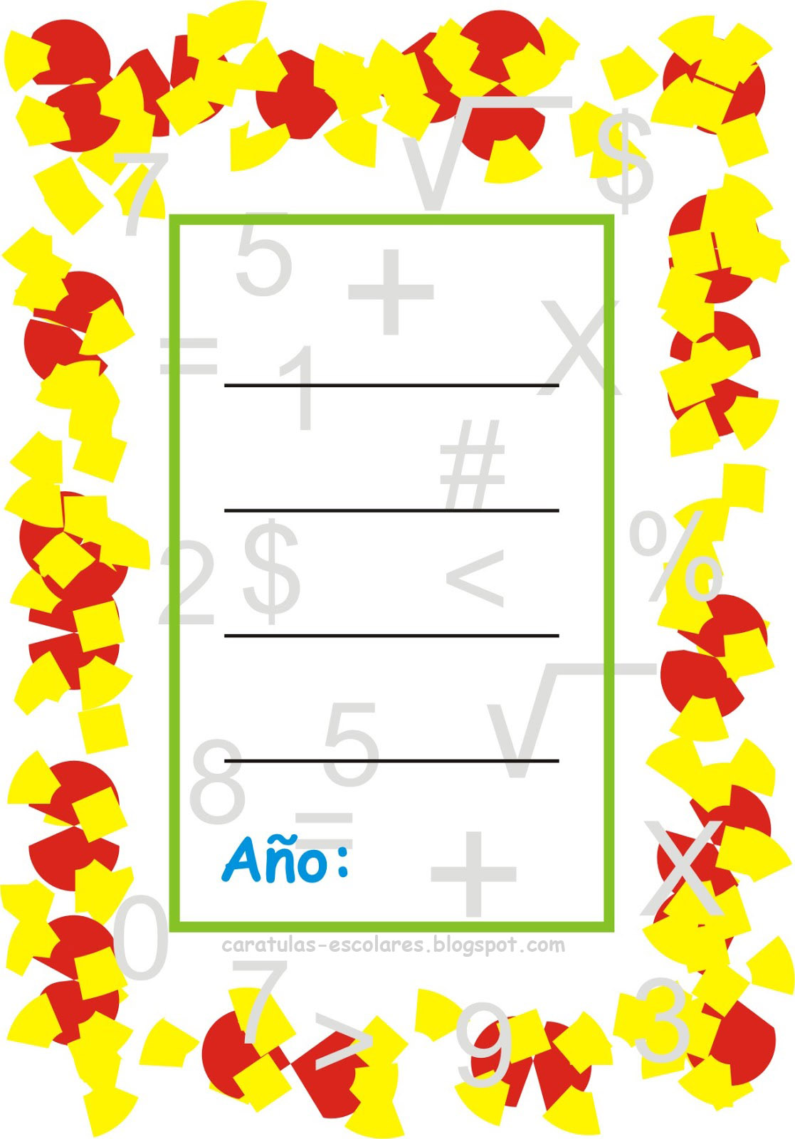 CARATULAS ESCOLARES: Matematica para Primaria
