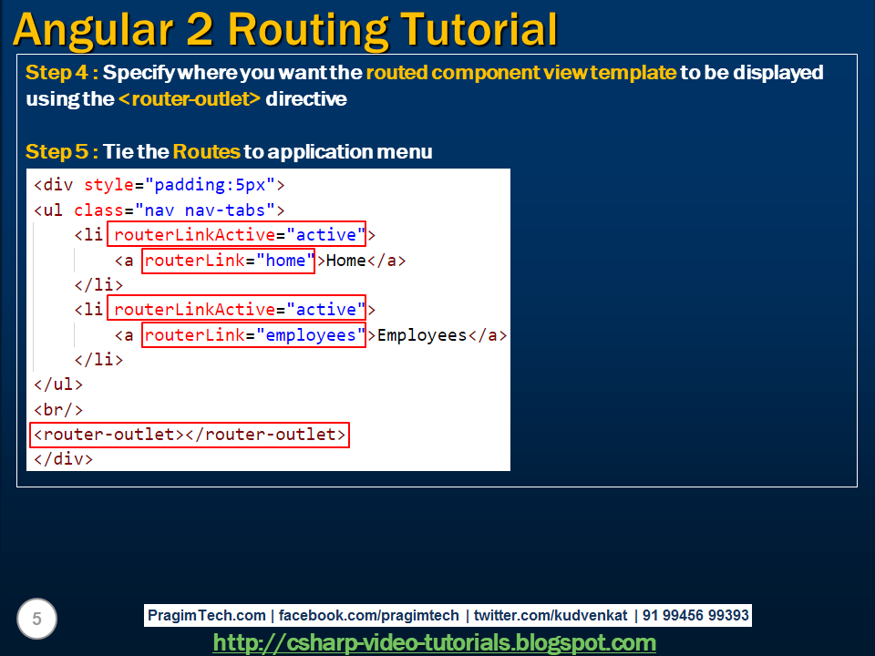 Sql Server And C Video Tutorial Angular Routing Slides