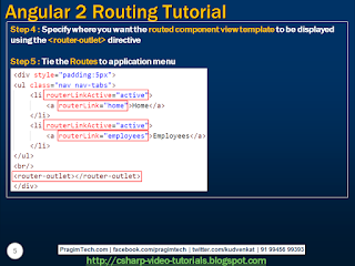 Sql server, .net and c# video tutorial: Angular Routing - Slides
