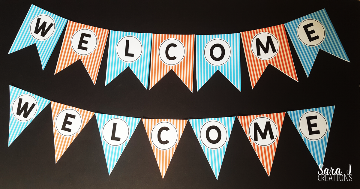 Turquoise Blue and Red Classroom Decor | Sara J Creations