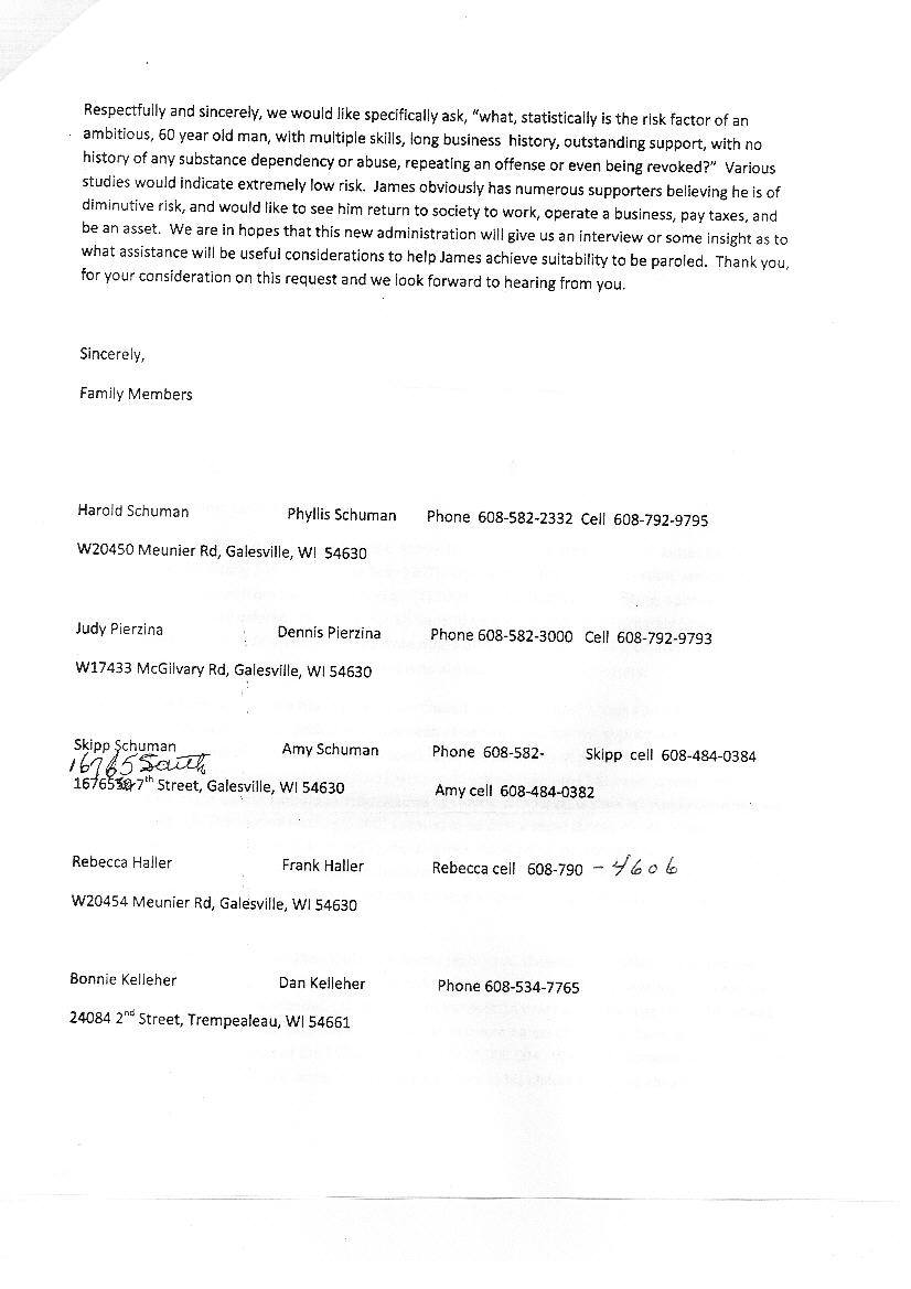 waiting for parole: James Schuman