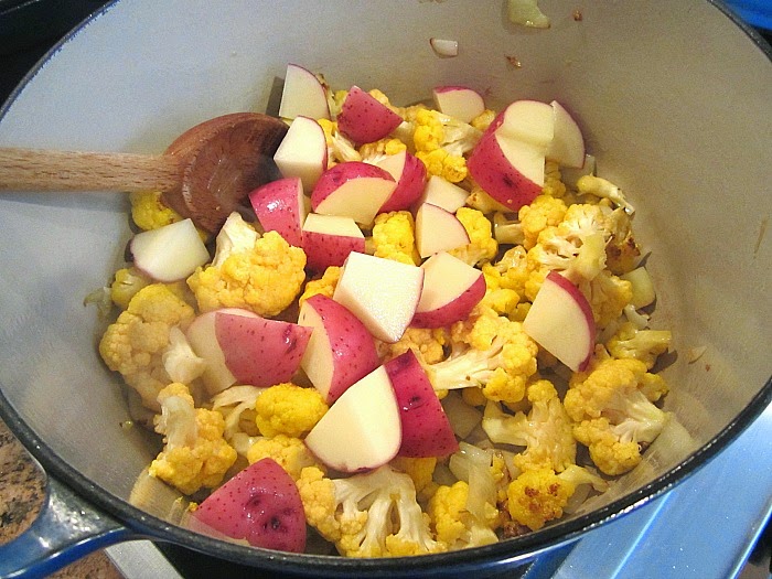 Greek Cauliflower Stifado w/ Kale & Olives (Fall Vegetable Stew)