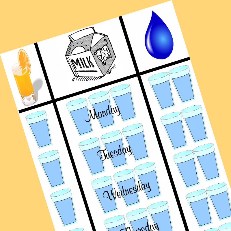 Sunla Designs: Freebies: Kids' Fluids Chart