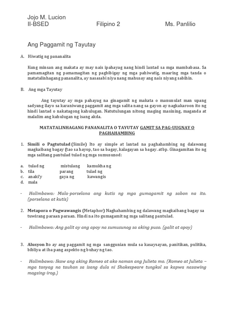 halimbawa ng personipikasyon - philippin news collections