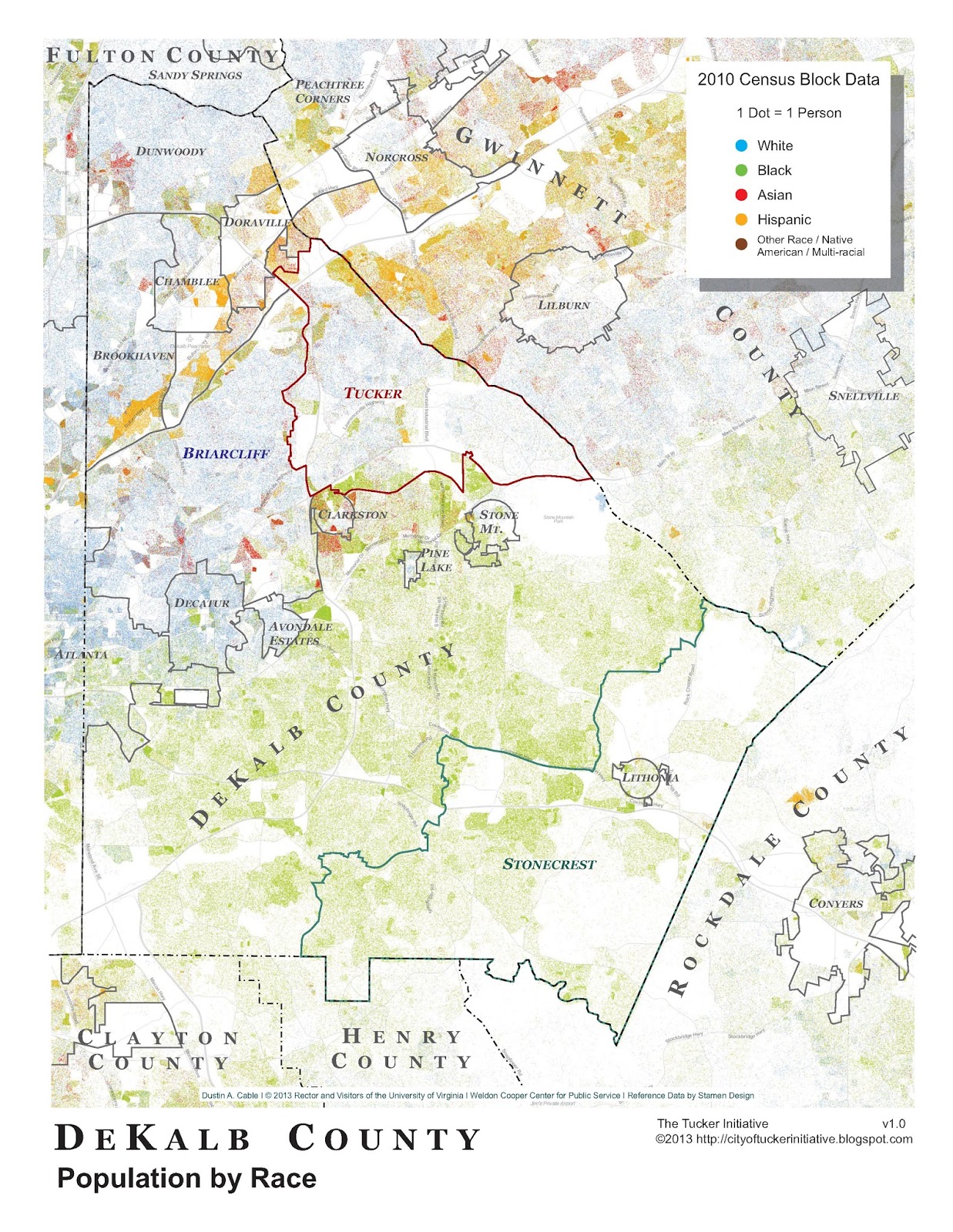 The City of Tucker Initiative: A Racial Dot Map of DeKalb County