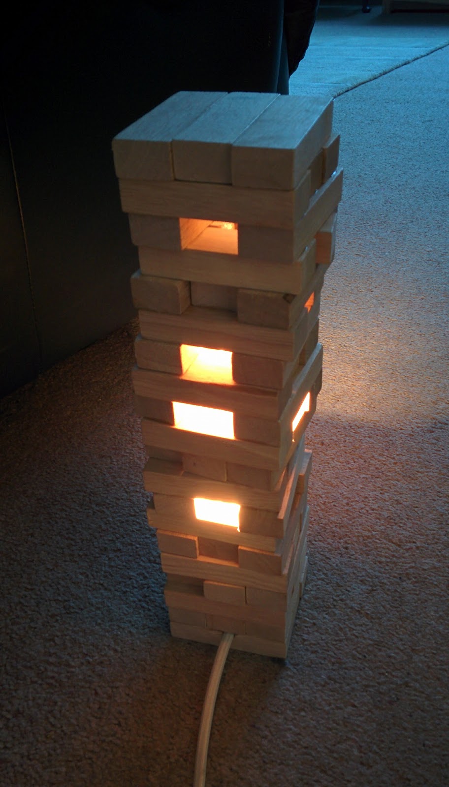 Makestuffathome: Jenga topple game lamp diy
