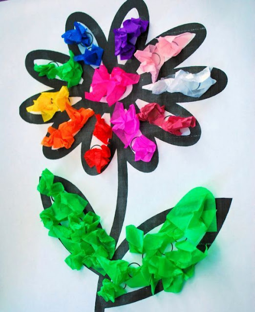 tissue paper art for kids ~ ideas arts and crafts projects