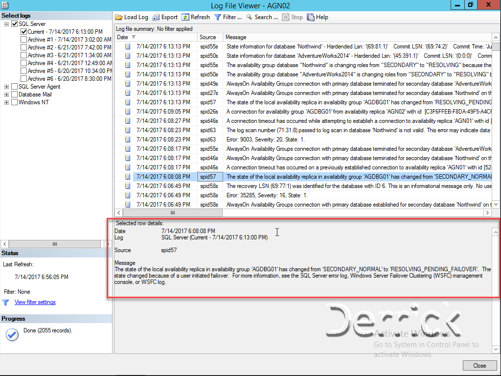 德瑞克：SQL Server 學習筆記: [PowerShell] Get-ClusterLog: Generate Windows cluster log for ...