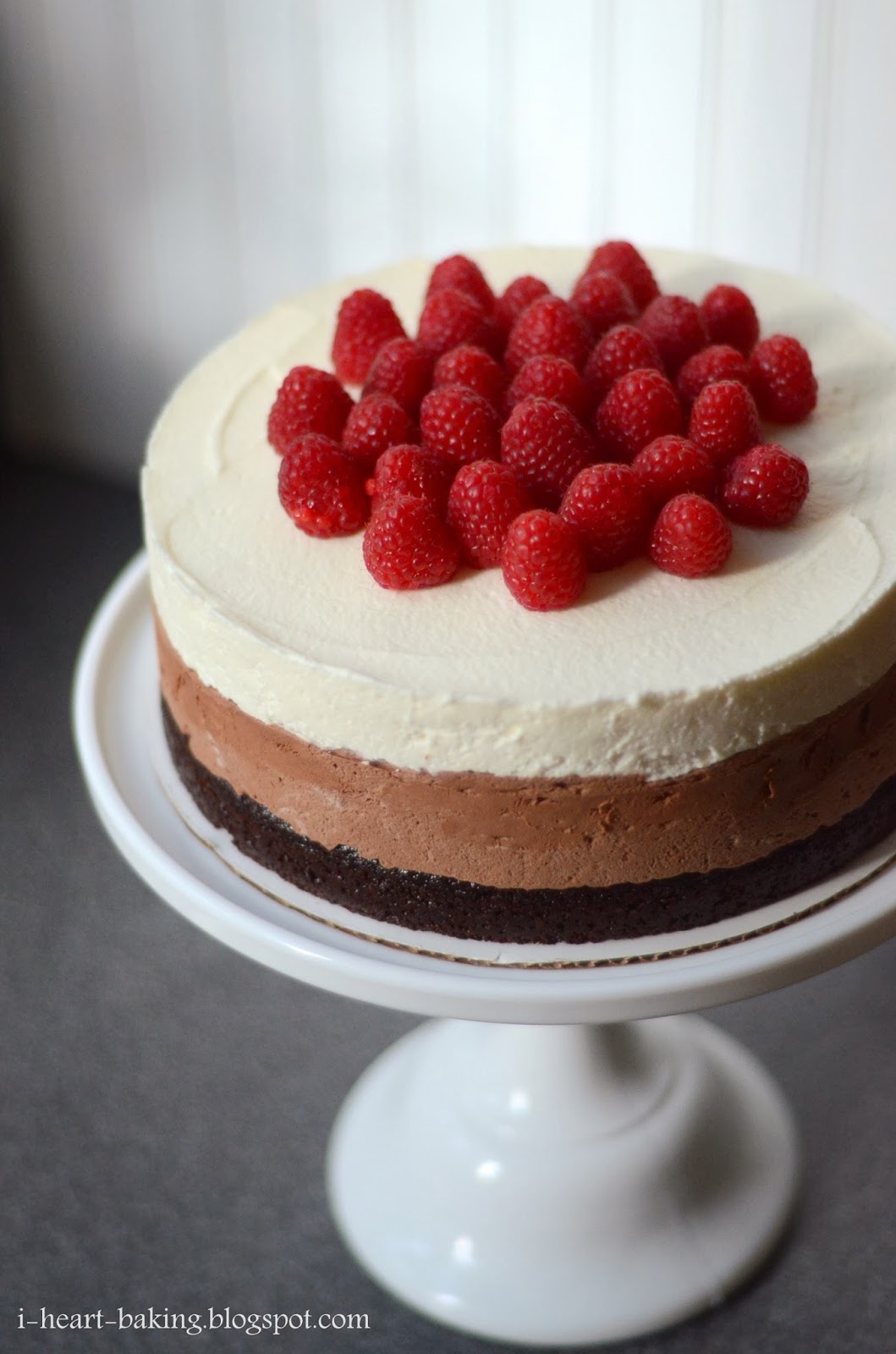 i heart baking!: two triple chocolate mousse cakes with raspberries