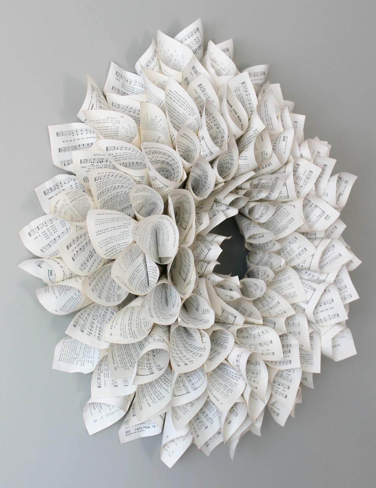 Book Page Wreath