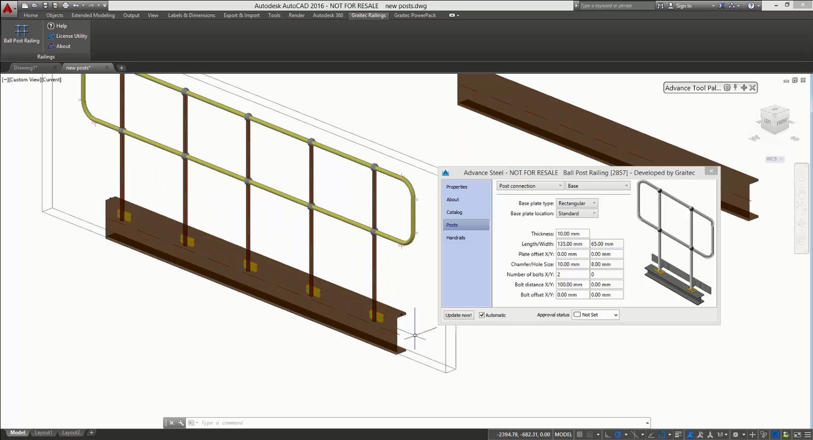 Revit Add-Ons: Railing Designer for Advance Steel