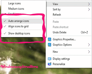 Logeshwaran.org: Turn on or Off Auto Arrange in Windows 10