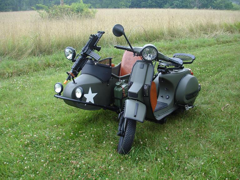 MOTORCYCLE 74: Military Vespa sidecar