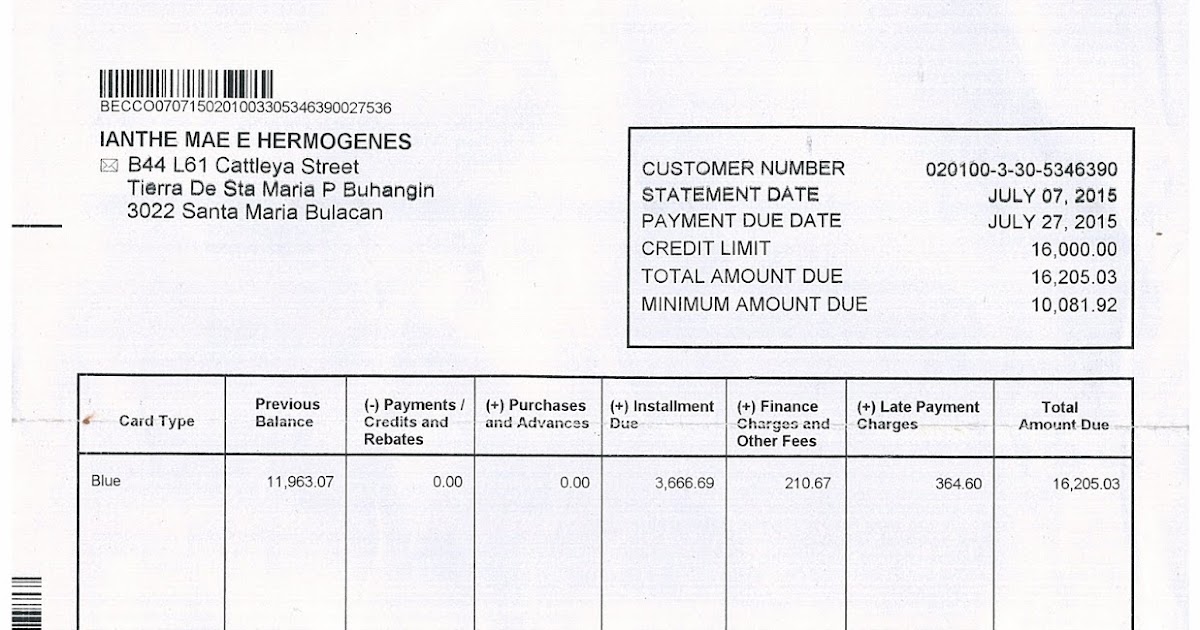 PAPELES NG PINOY: BPI EXPRESS CREDIT - STATEMENT OF ACCOUNT
