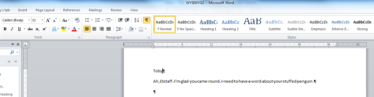 My Creative Stream: Microsoft Word script formatting