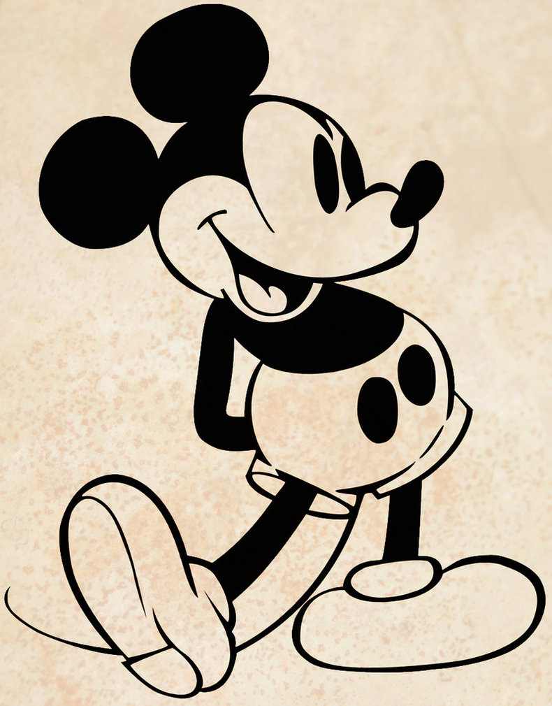 Mickey Mouse blanco y negro - Imagui