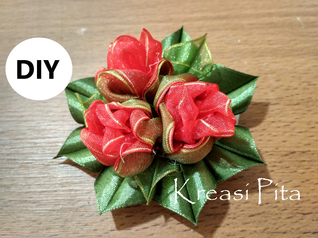 Tutorial Jepit Rambut Bunga Pita Organdi [Handmade] Ribbon Flower ...