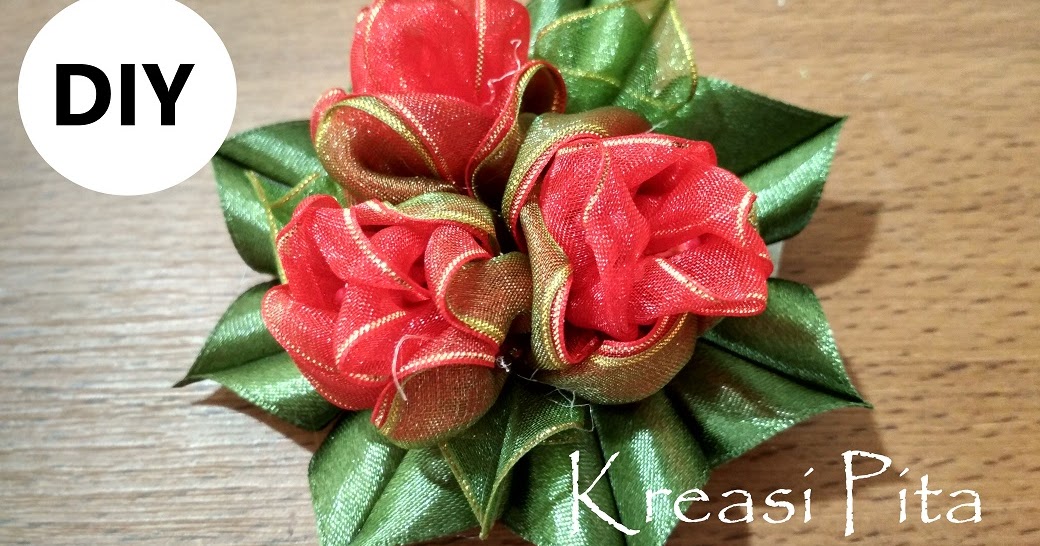 Tutorial Jepit Rambut Bunga Pita Organdi [Handmade] Ribbon Flower ...