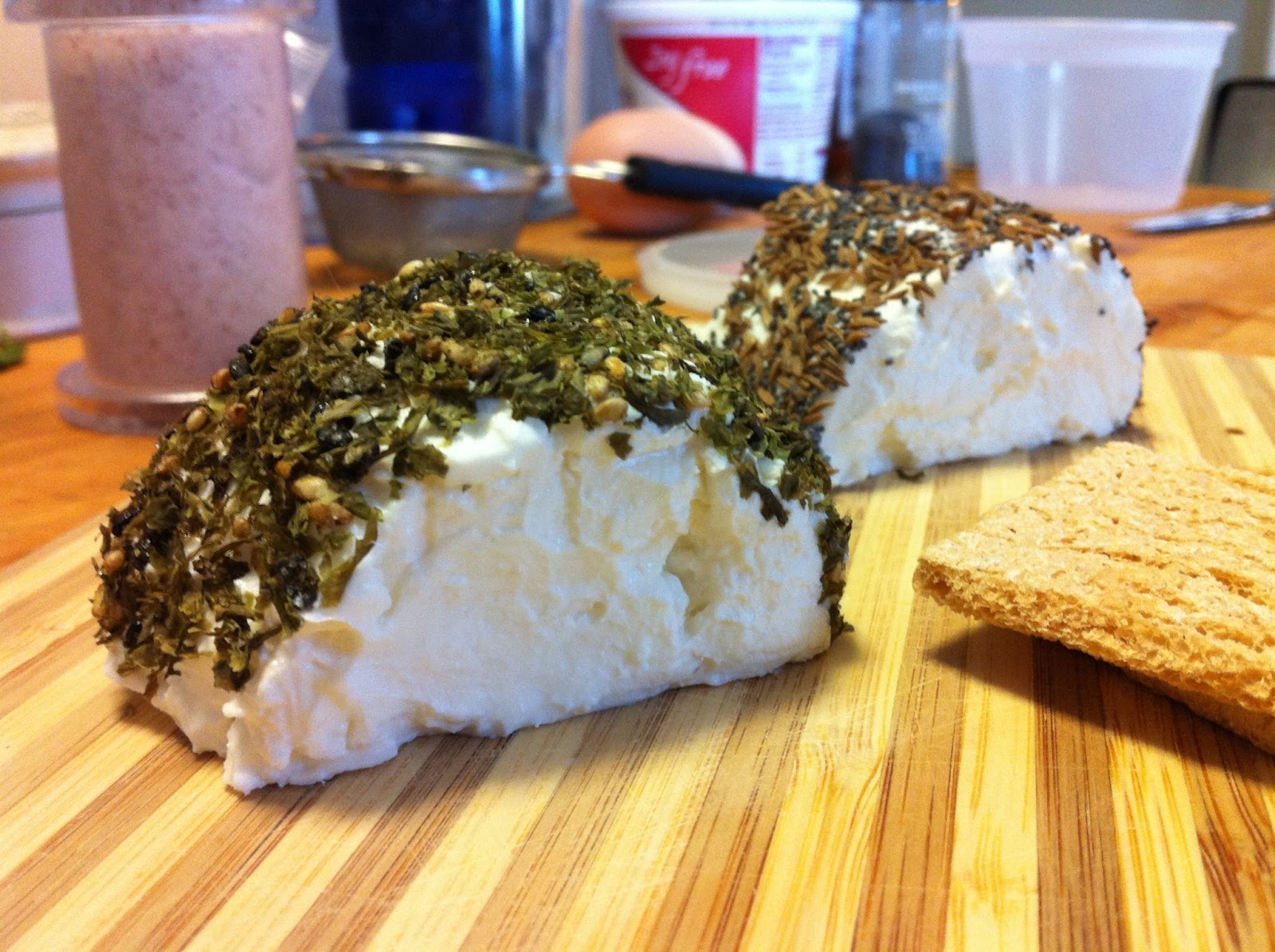Home-made fresh chevre. Rolled in toasted seaweed/spices[1600x1195] : r ...